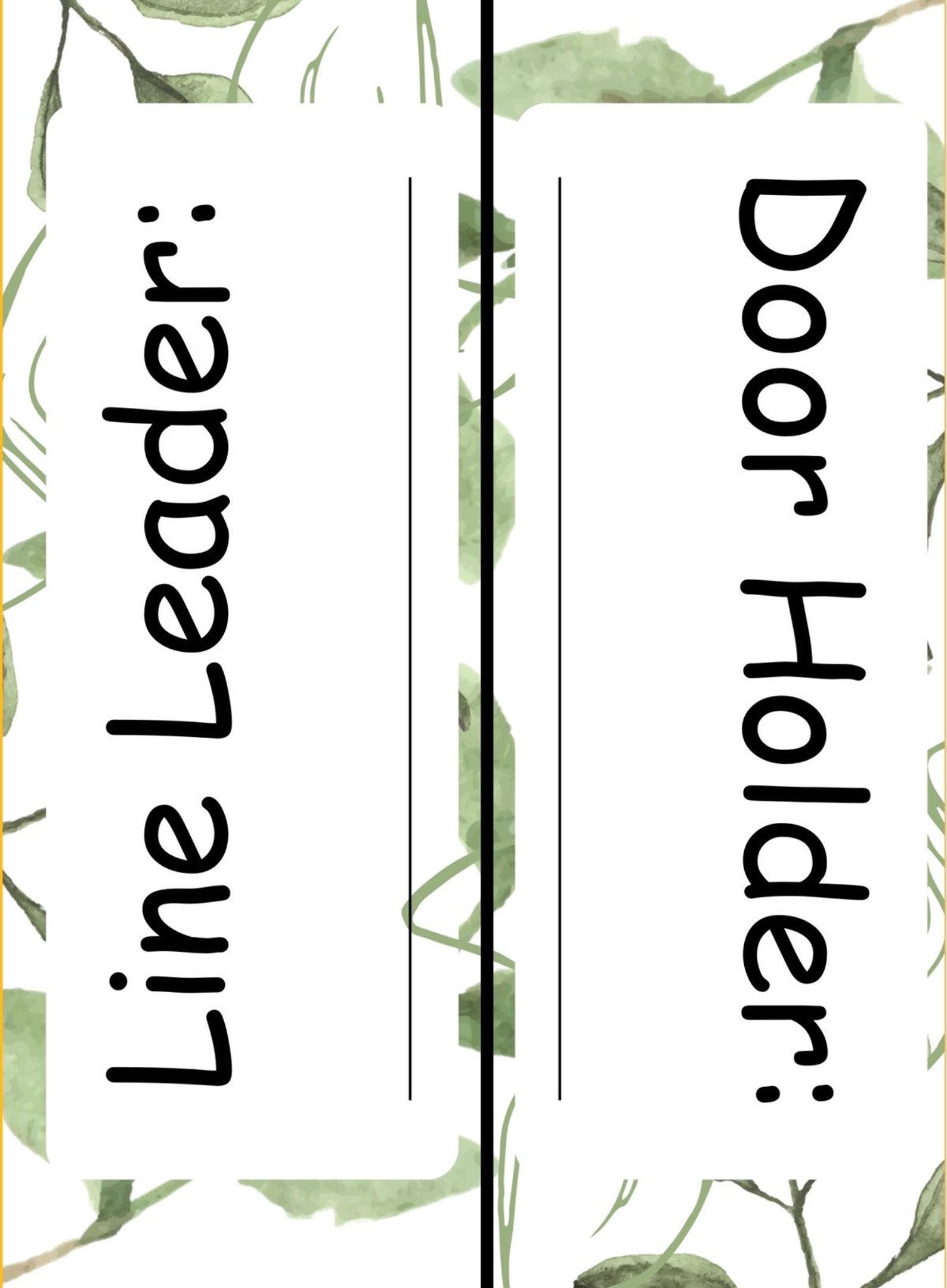 Modern Botanical Leaf Succulent Classroom Job Posters - Etsy