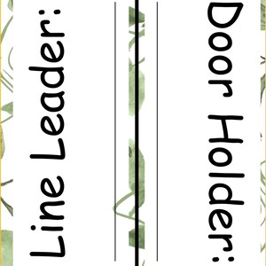 Modern Botanical Leaf Succulent Classroom Job Posters - Etsy