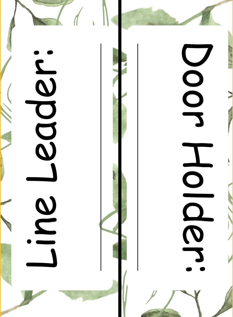 Modern Botanical Leaf Succulent Classroom Job Posters - Etsy