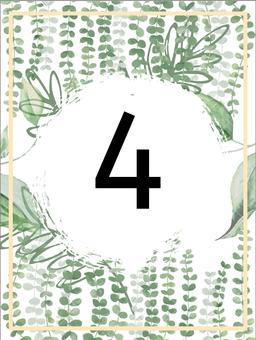 Modern Botanical Leaf Succulent Classroom Number Posters - Etsy