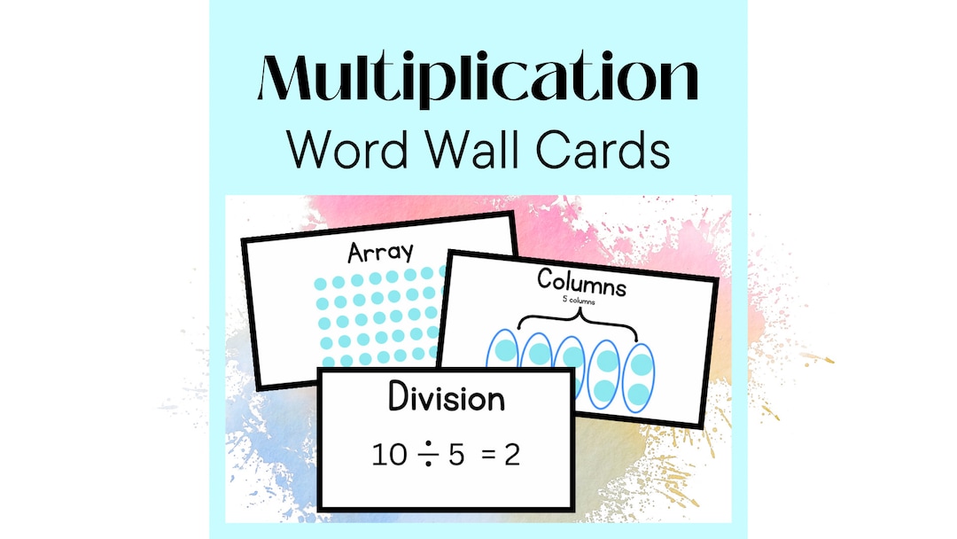 Vocabulary Word Wall Cards: Multiplication Division Edition Second ...