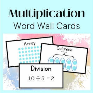Vocabulary Word Wall Cards: Multiplication Division Edition Second ...