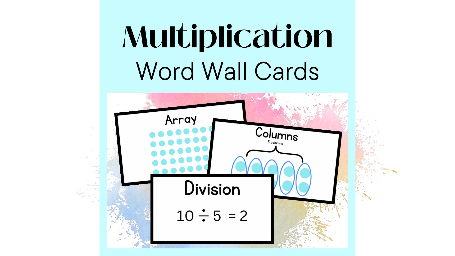 Vocabulary Word Wall Cards: Multiplication Division Edition Second ...