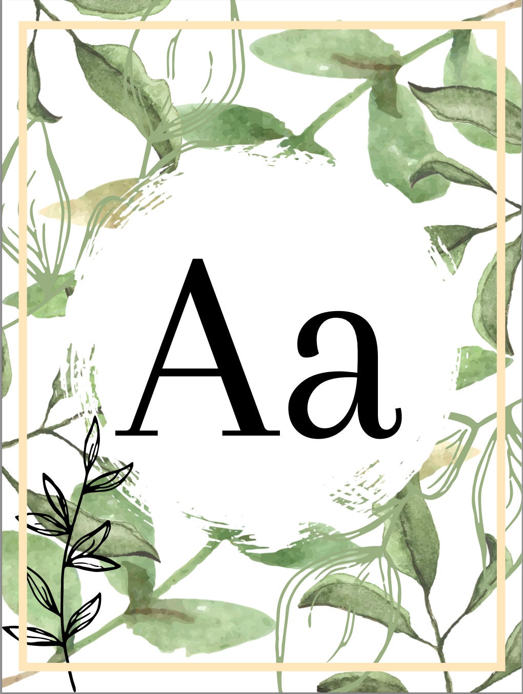 Modern Botanical Leaf Succulent Classroom Alphabet Posters - Etsy
