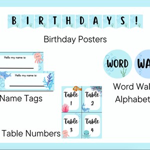 Classroom Decor Bundle Under the Sea Cute Ocean Theme Blue Primary ...