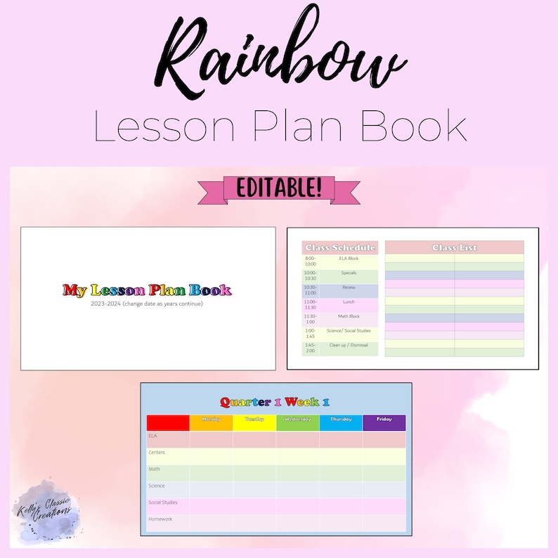 Simple 2023-2024 Digital Lesson Plan Book for Google Slides and ...