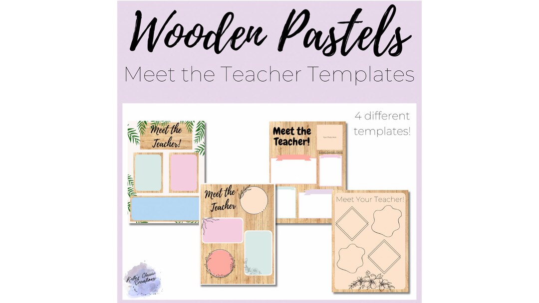 Boho Modern Editable Wooden Pastel Classroom Meet the Teacher Printable ...