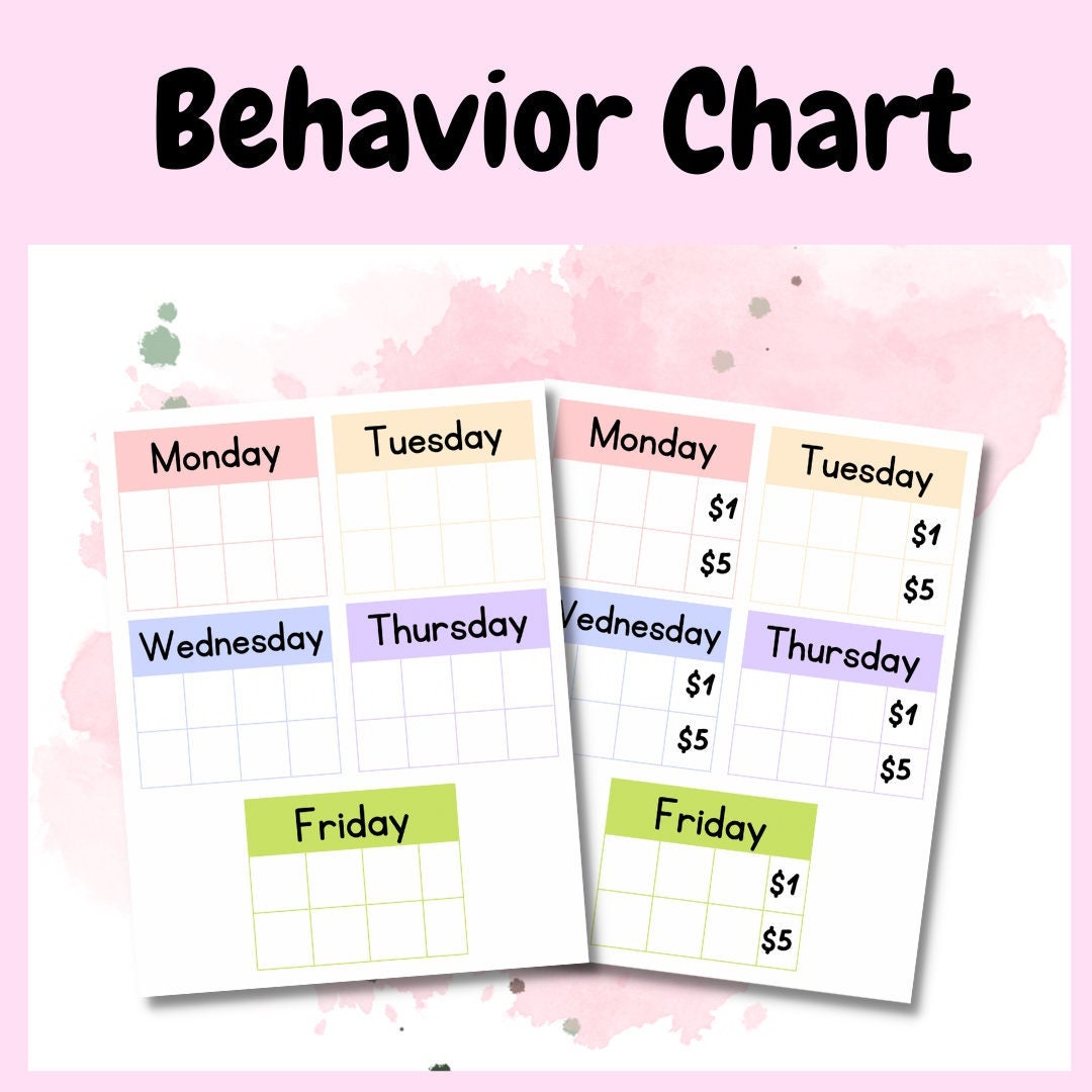 Simple Behavior Classroom Management Reward Chart for Individual ...