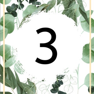 Modern Botanical Leaf Succulent Classroom Number Posters - Etsy