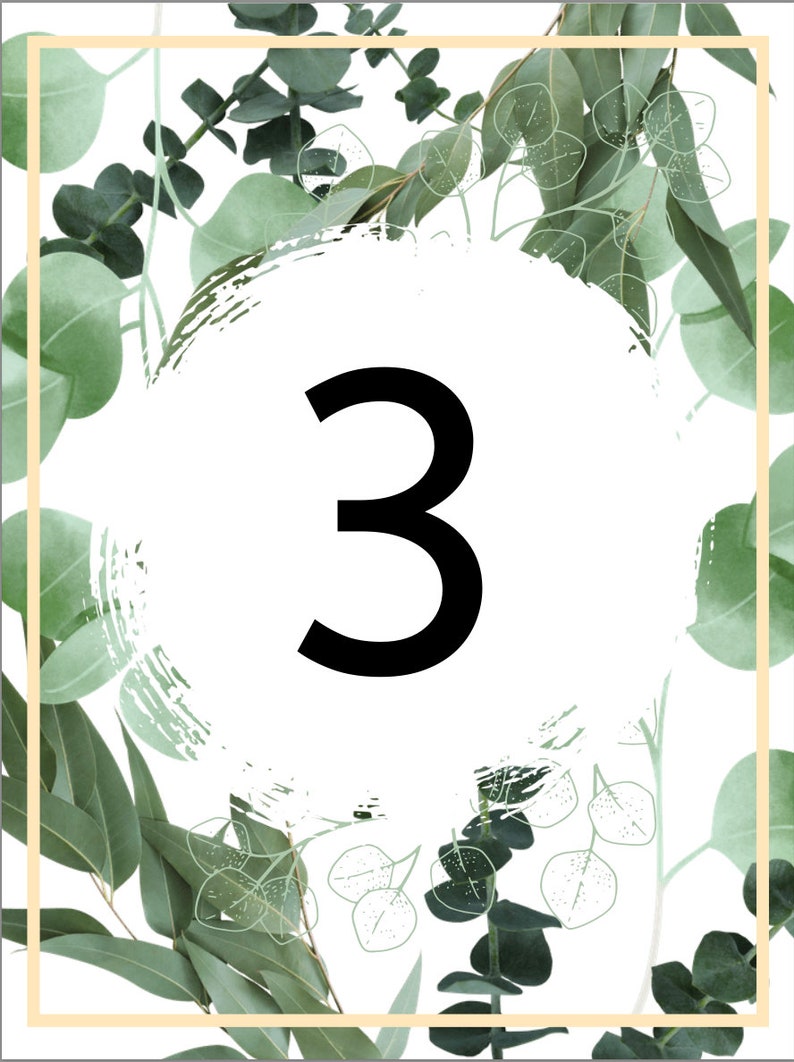 Modern Botanical Leaf Succulent Classroom Number Posters - Etsy
