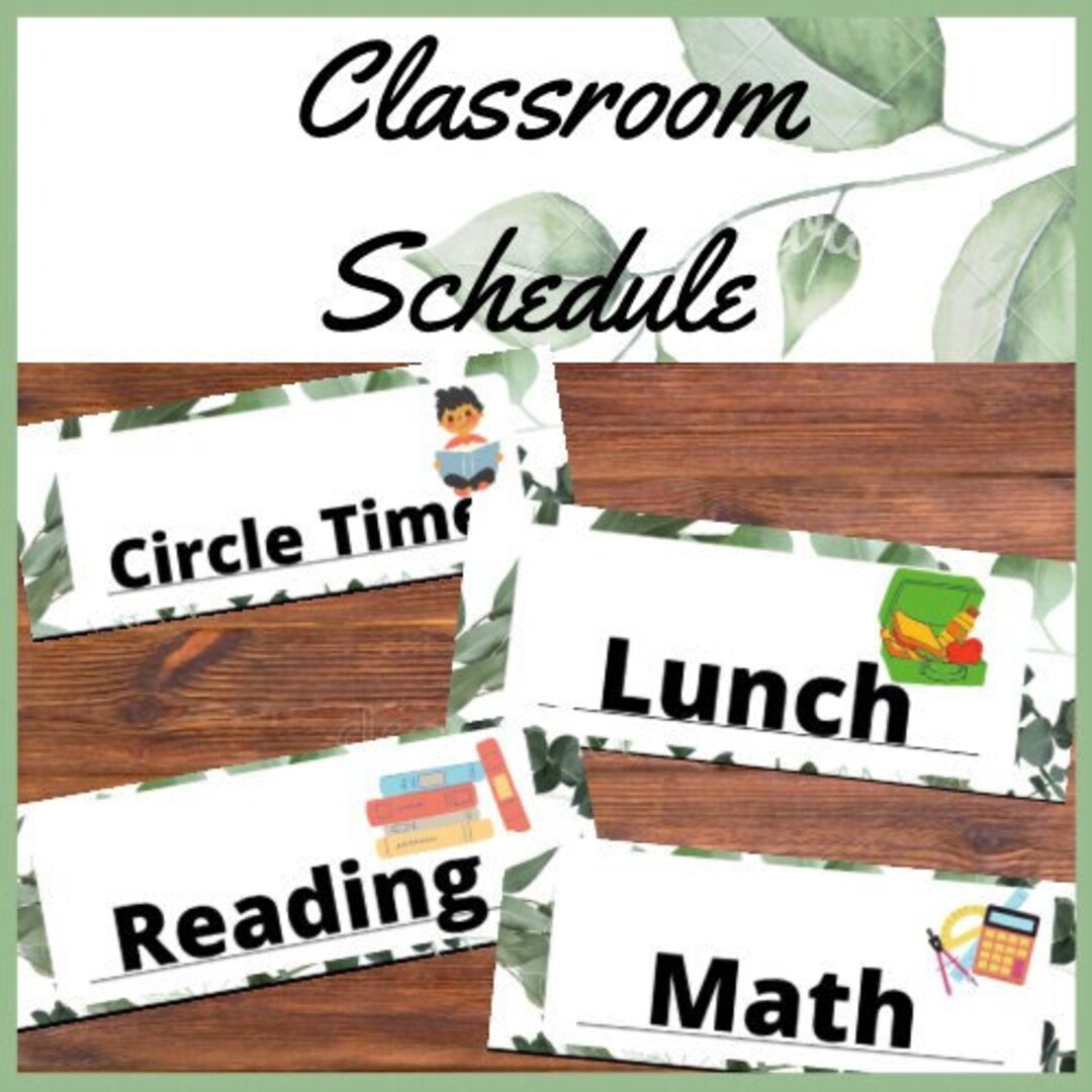 Modern Botanical Leaf Succulent Classroom Schedule Sheets - Etsy