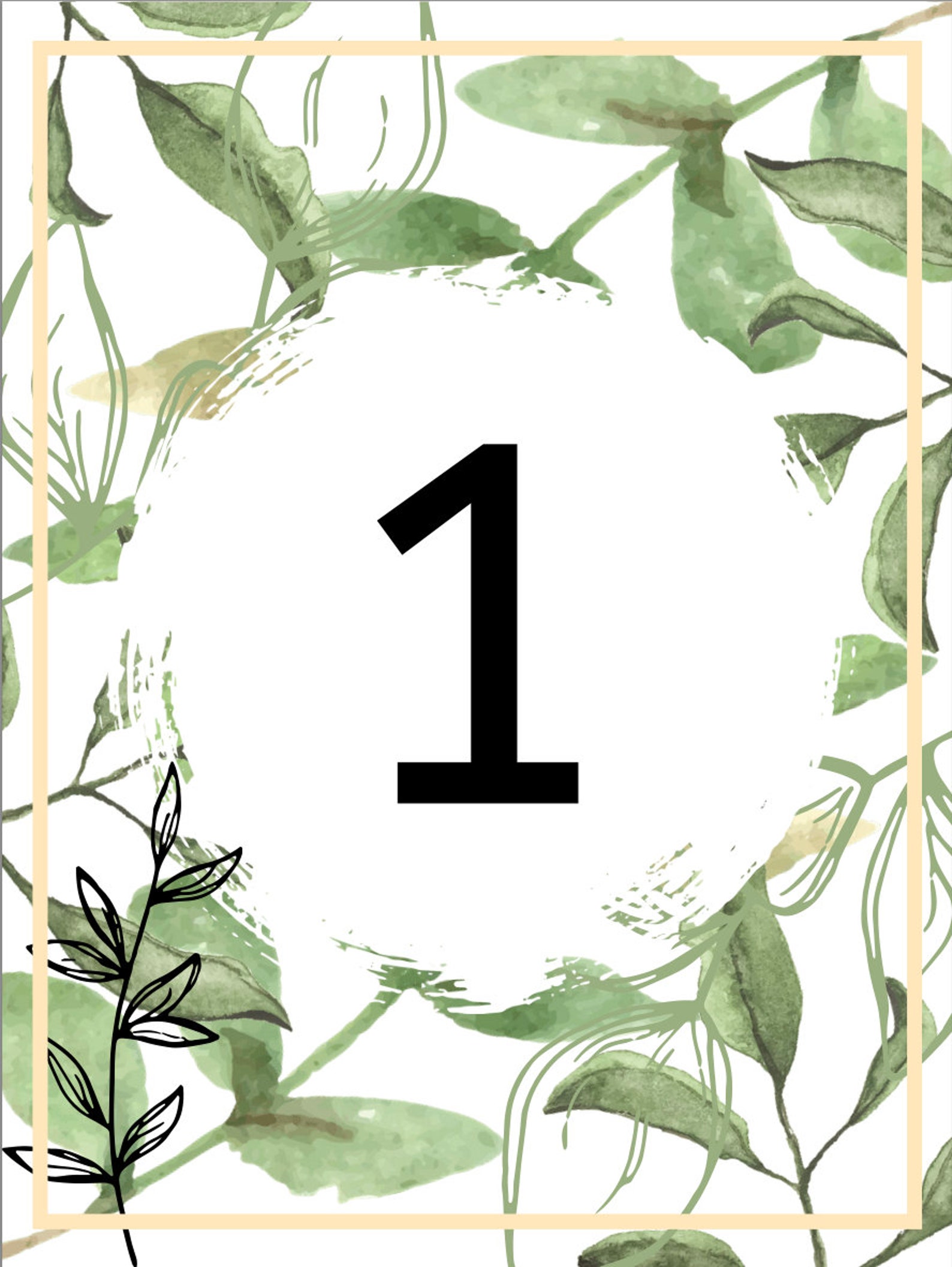 Modern Botanical Leaf Succulent Classroom Number Posters - Etsy