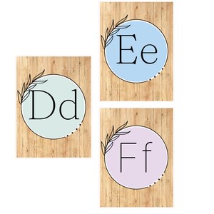 Boho Modern Wooden Pastel Classroom Alphabet Posters Printable ...