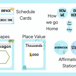 Classroom Decor Bundle Under the Sea Cute Ocean Theme Blue Primary ...