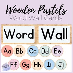 EDITABLE Boho Modern Wooden Pastel Classroom Word Wall Cards Labels ...