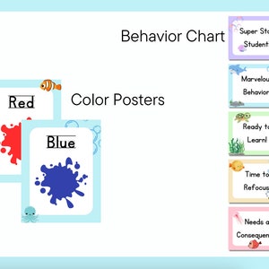 Classroom Decor Bundle Under the Sea Cute Ocean Theme Blue Primary ...