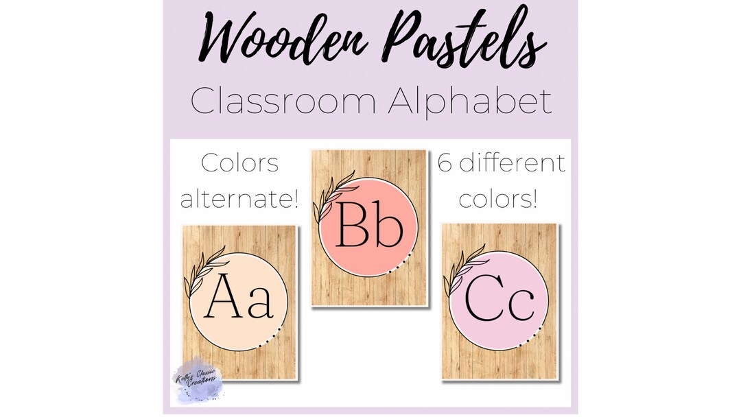 Boho Modern Wooden Pastel Classroom Alphabet Posters Printable ...