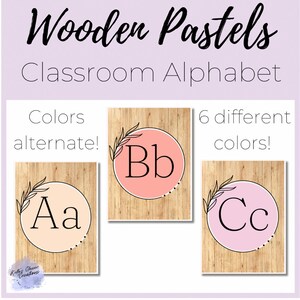 Boho Modern Wooden Pastel Classroom Alphabet Posters Printable ...
