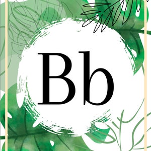 Modern Botanical Leaf Succulent Classroom Alphabet Posters - Etsy