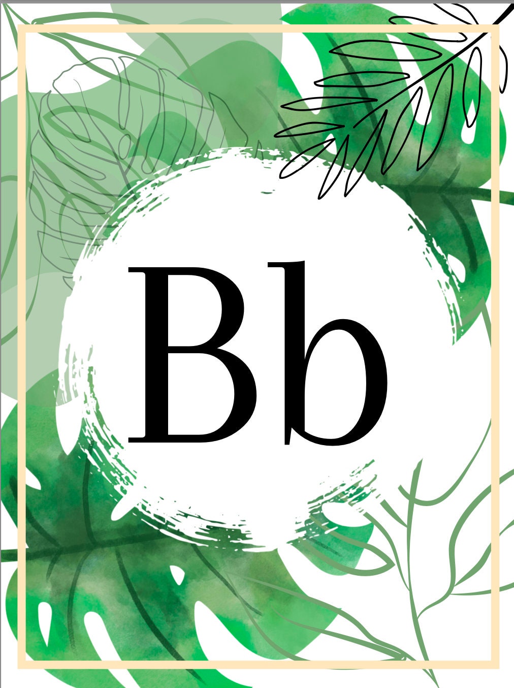 Modern Botanical Leaf Succulent Classroom Alphabet Posters - Etsy