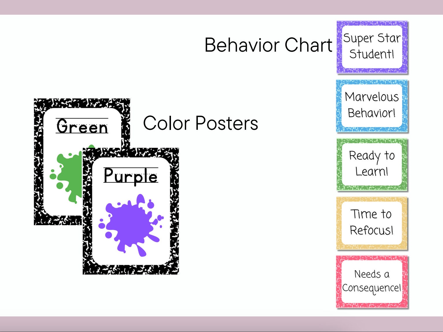 Classroom Decor Bundle Composition Book Cute Black and White Theme ...