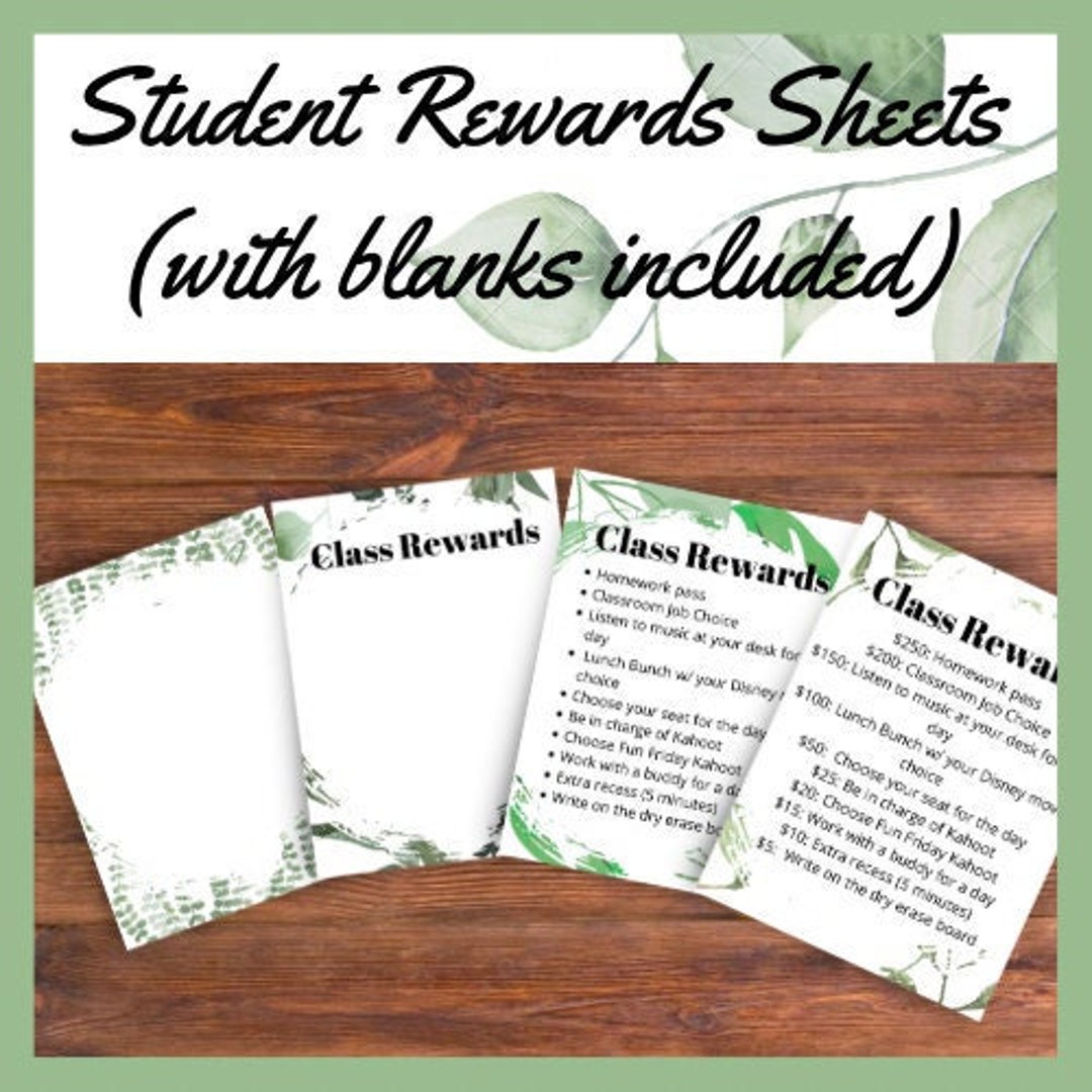 Modern Botanical Leaf Succulent Class and Student Reward Posters - Etsy