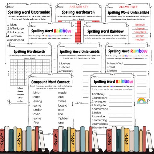 Benchmark Advance Aligned Long E Spelling Word Packet Third Grade Unit ...