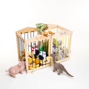 Toy Zoo Organizer | Soft Toy Storage Cage | Freestanding Plush Animal ...