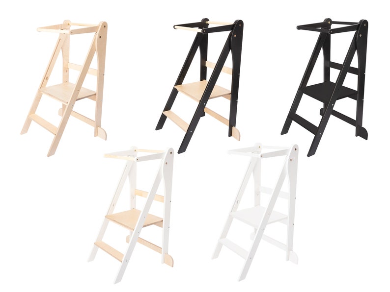 Height Adjustable Slim Tower: Foldable Learning Stool for Toddlers ...