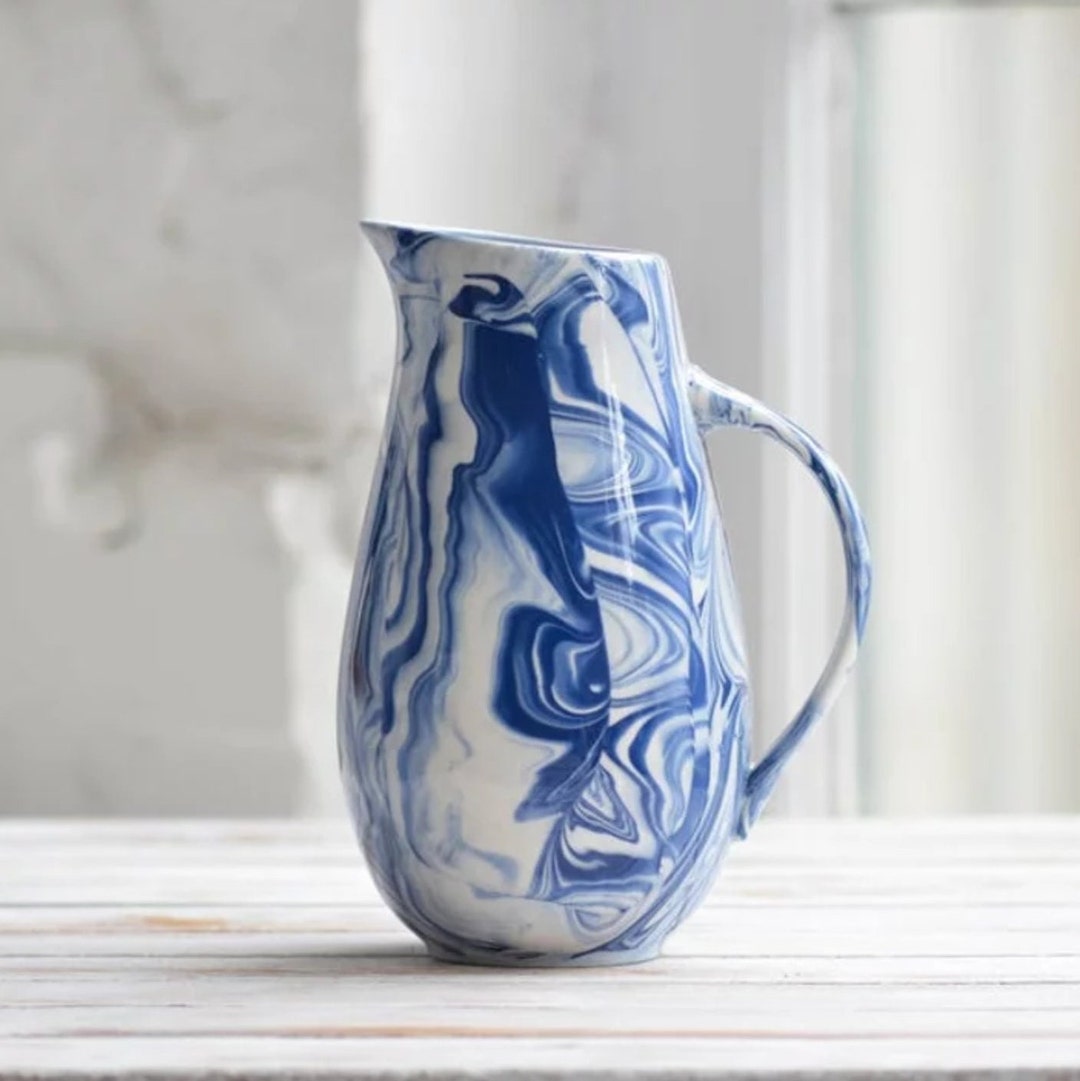 Marbled Ceramic Pitcher Jug 2.5 L for Serving Water or Beverages - Etsy