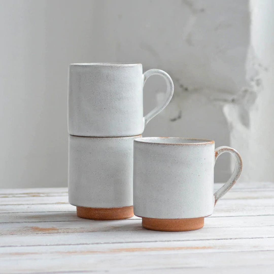 Rustic Handmade Glazed Stoneware Stackable Tea Mug 400 Ml - Etsy