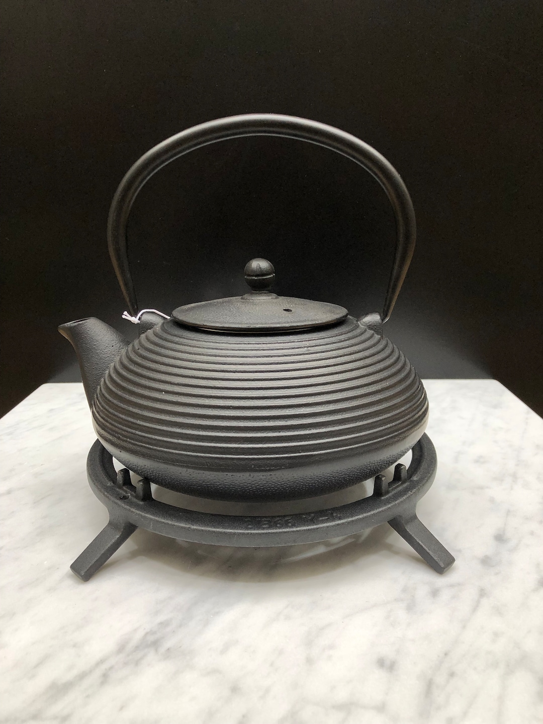 Black Cast Iron Teapot With Infuser and Iron Stand - Etsy