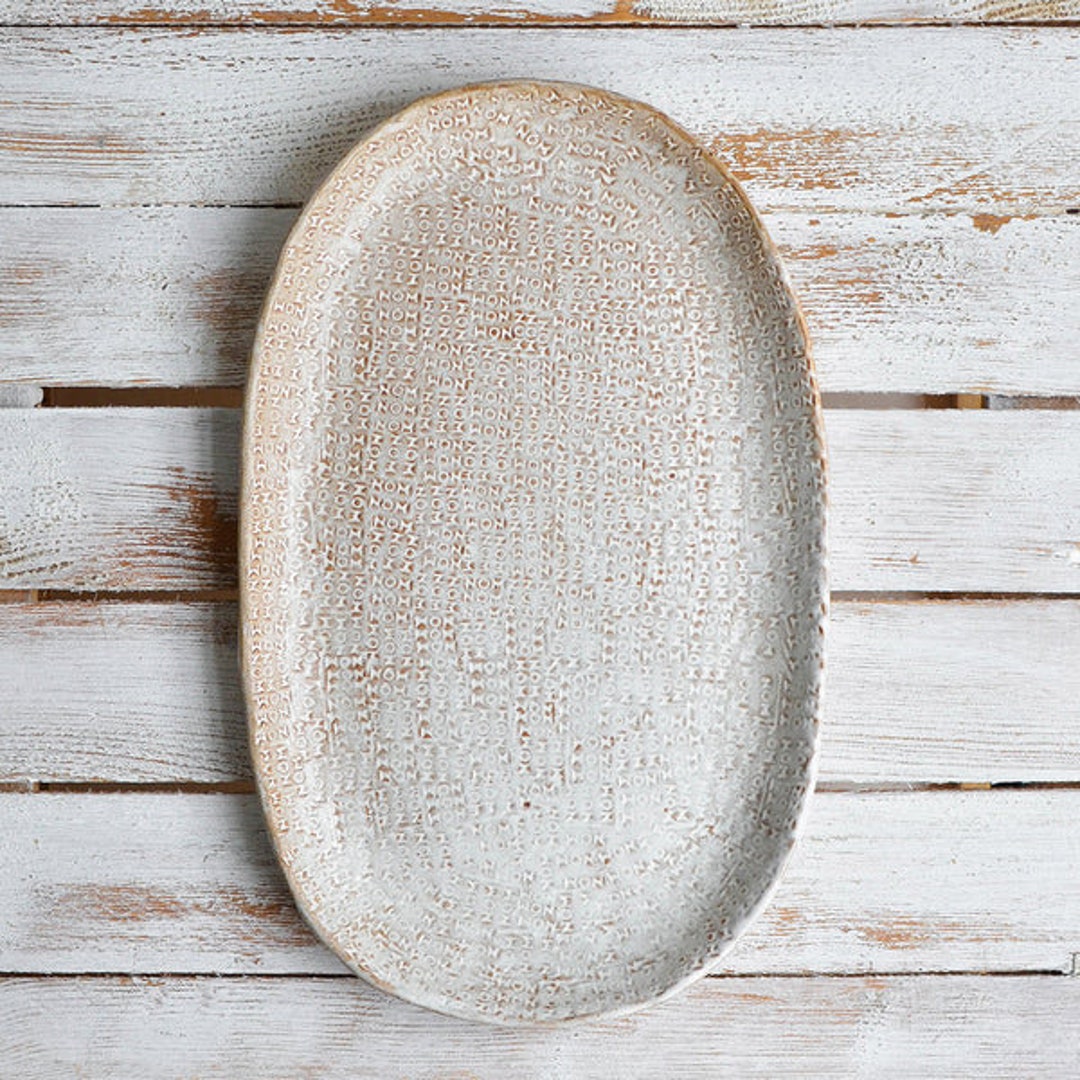 Rustic Organic Hand-crafted Large Oval Serving Platter - Etsy