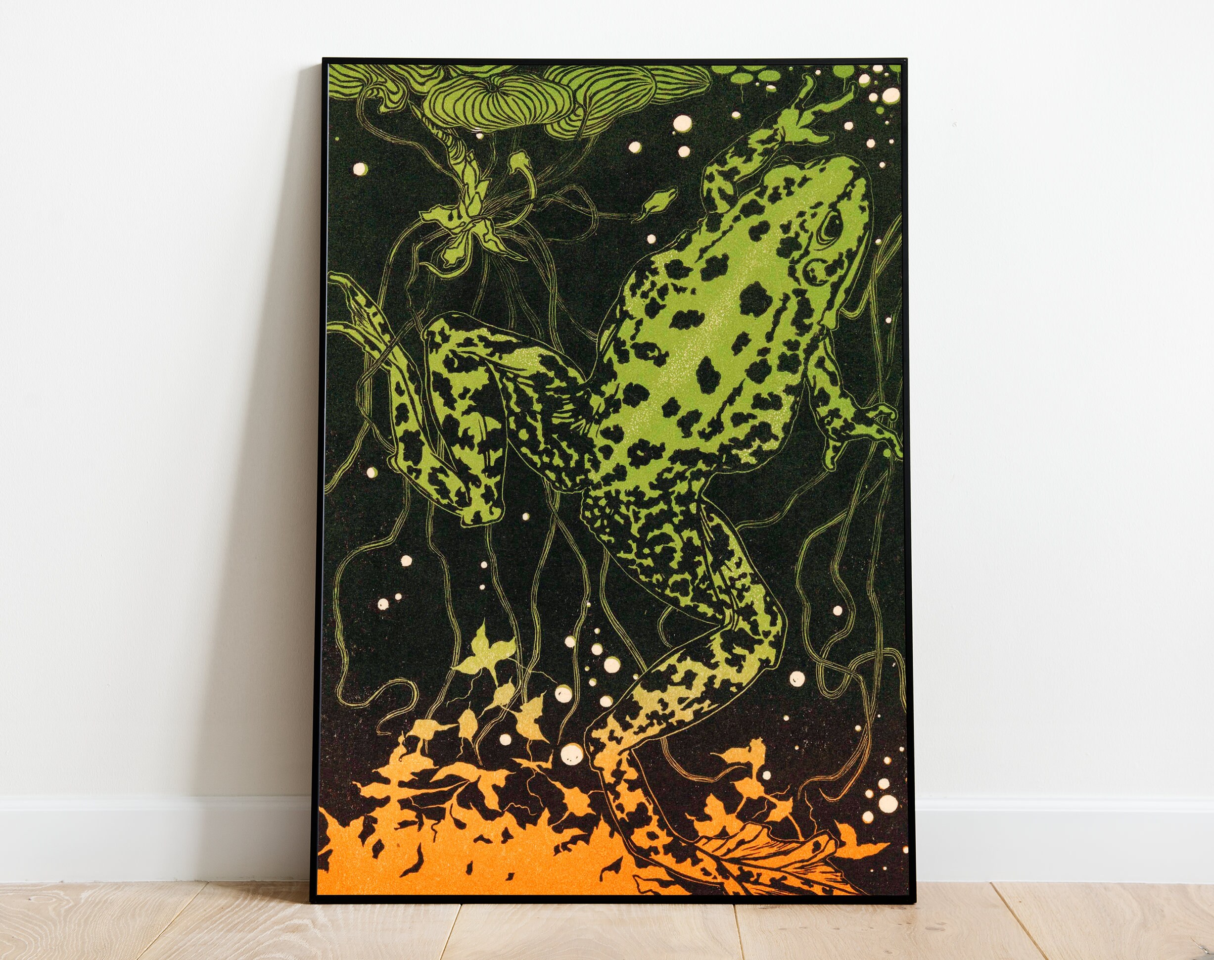 Vintage Frog Poster 12x18 | Frog and Toad Art Print Gifts | Frog Decor ...