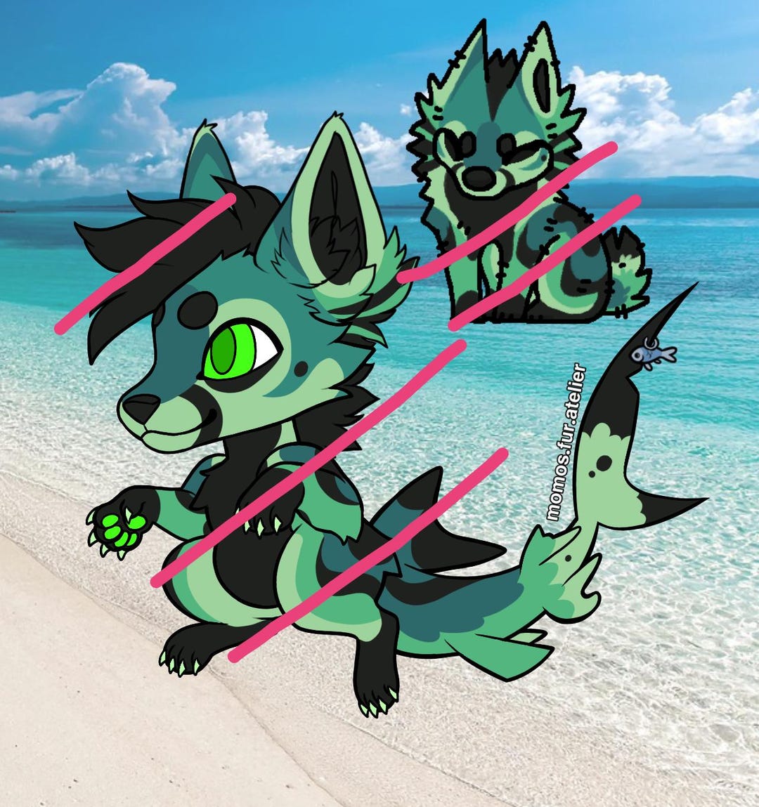 Green Fish Inspired Design by Monsterdrools Adopt Fursona Furry Adopt ...