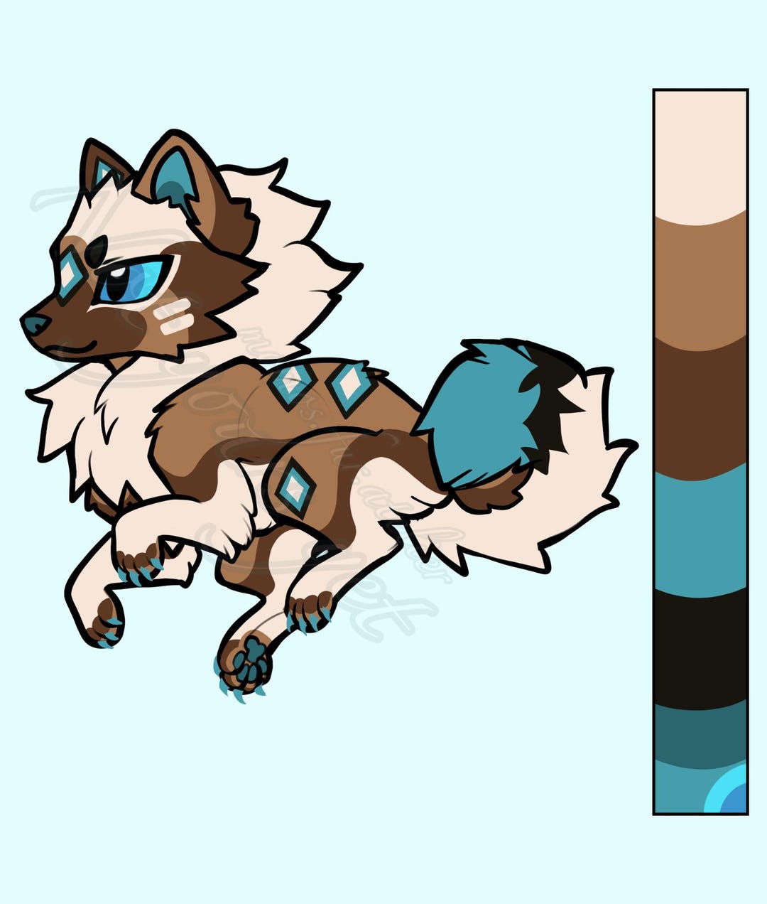 Diamond Natural Teal Akita Canine Adopt Adoptable Furry Furries Artwork ...
