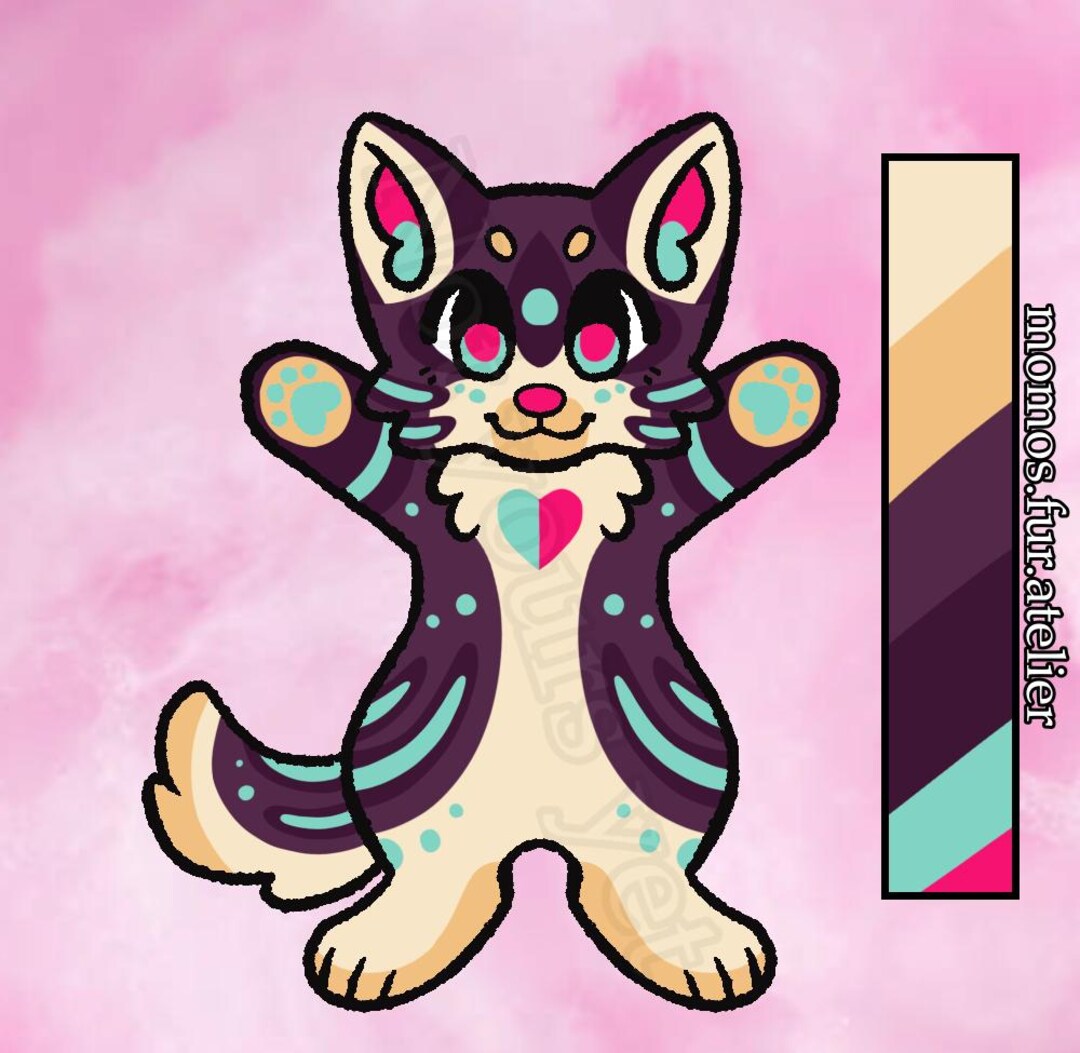 Purple Teal Rave Cat Little Critter Adopt Fursona Furry Adopt Furry ...