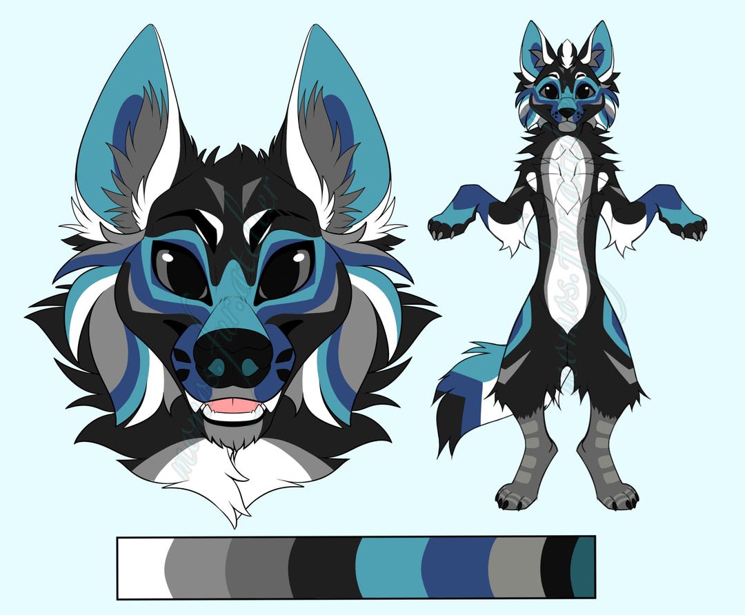 Magpie Inspired Burd Canine Hybrid Furry Design Fursona Furries Fursuit ...