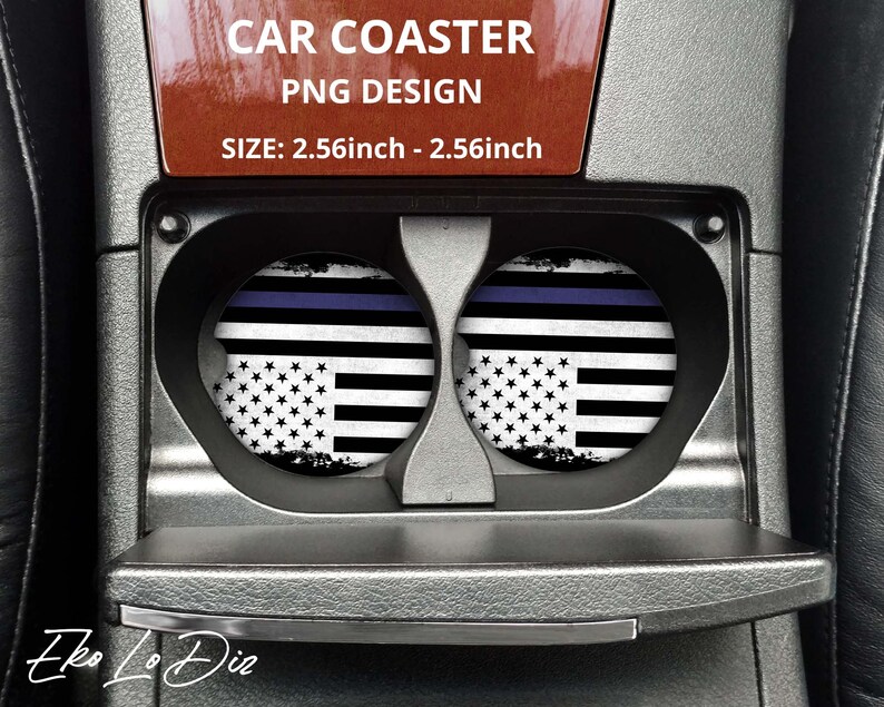 Car Coasters PNG Thin Blue Line Car Coasters Sublimation - Etsy