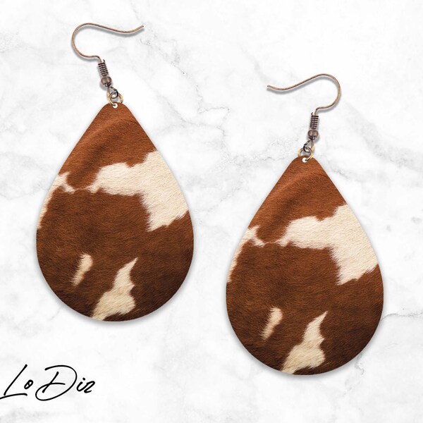 Cow Hide Earrings - Etsy