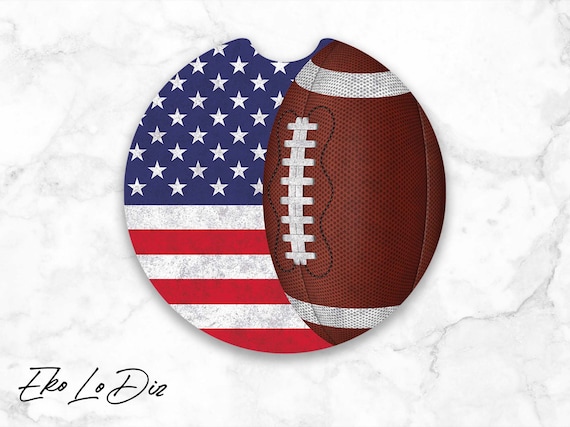 Car Coasters PNG American Flag Football Designs Car Coaster - Etsy