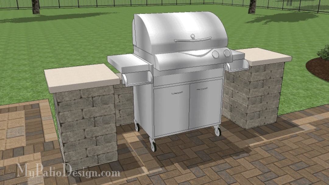 DIY Outdoor Grill Station Plan for 60" Grills - Etsy