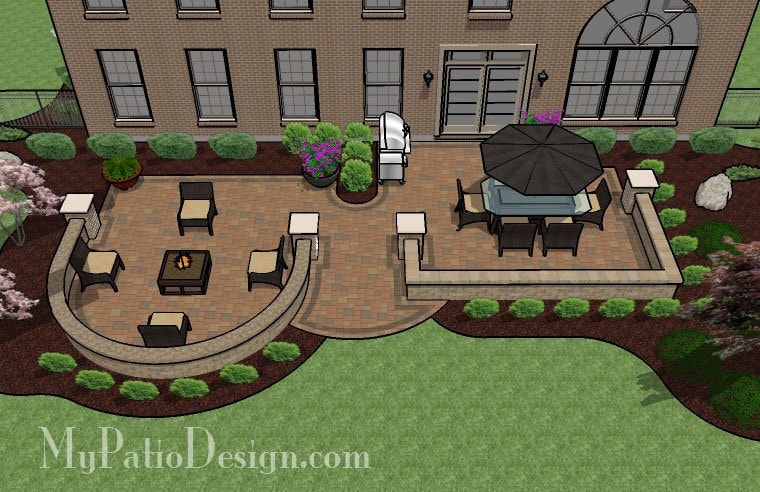 DIY Patio Plan With Two Seating Walls 705 Sq. Ft. - Etsy