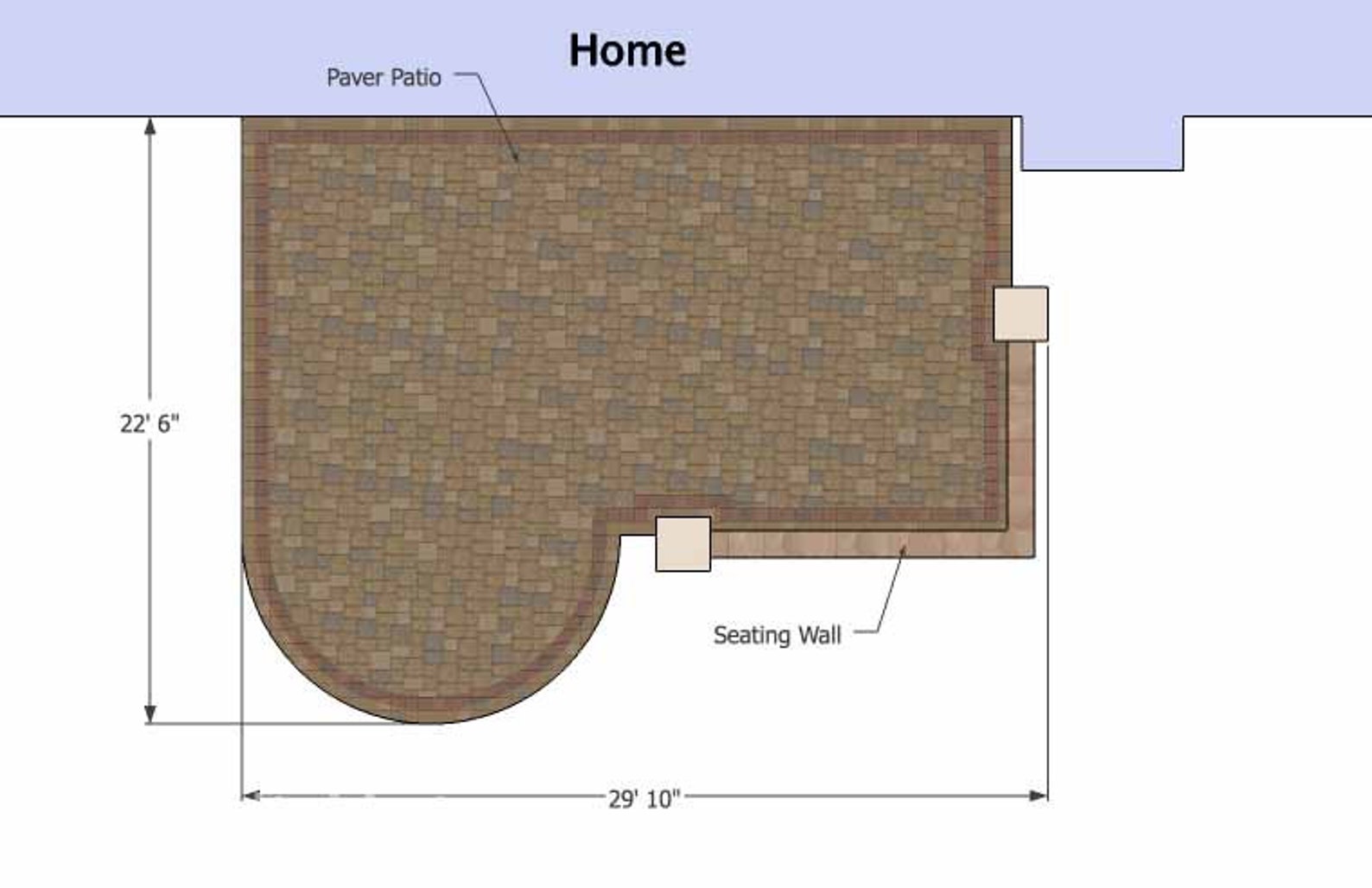 DIY Patio Plan With Seating Wall 525 Sq. Ft. - Etsy