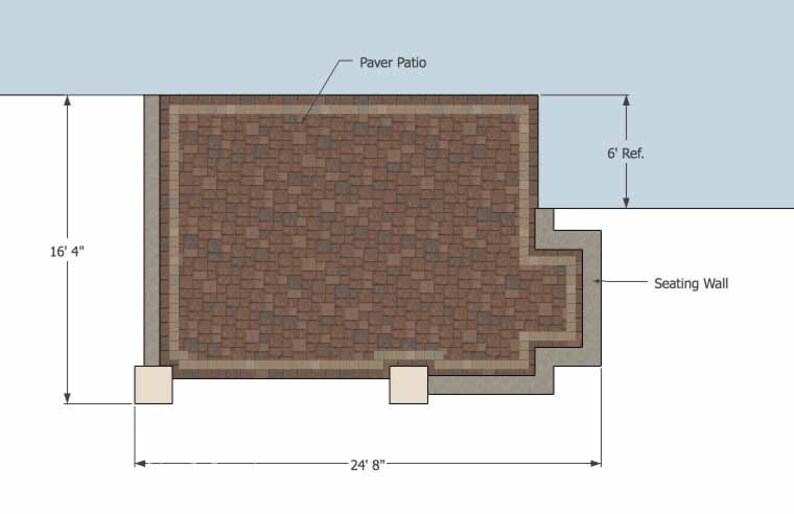 DIY Patio Plan With Two Seating Walls and Outdoor Grill Station 320 Sq ...