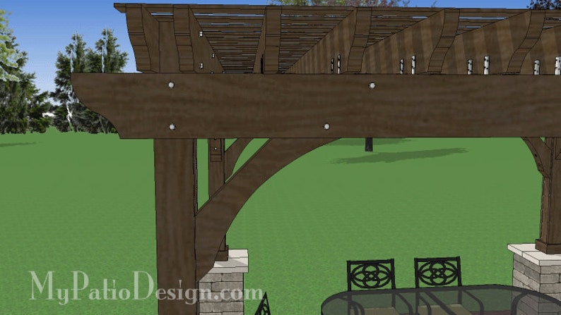 DIY 12' X 14' Pergola With Columns Plan - Etsy