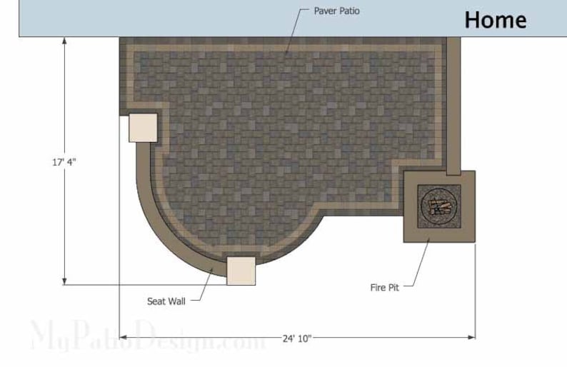 DIY Patio Plan With Two Seating Walls and Fire Pit 300 Sq. Ft. - Etsy