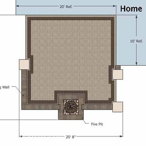 DIY Patio Plan With Two Seating Walls and Fire Pit 320 Sq. Ft. - Etsy