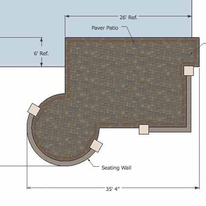 DIY Patio Plan With Two Seating Walls 600 Sq. Ft. - Etsy