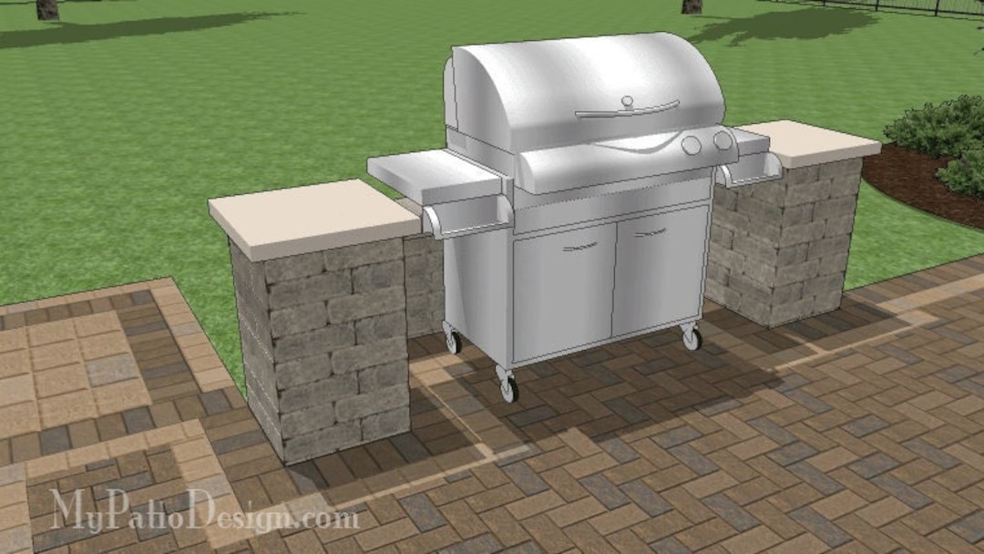 DIY Outdoor Grill Station Plan for 72" Grills - Etsy